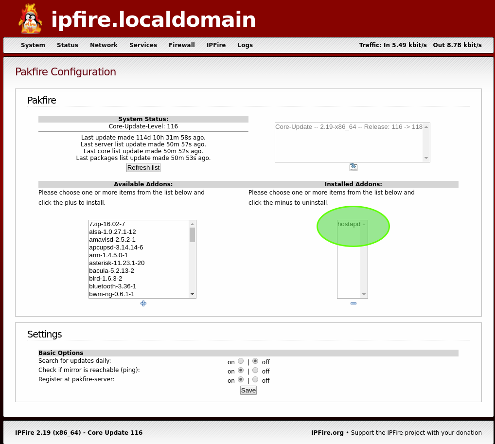 IPFire WiFi (blue interface) configuration instructions