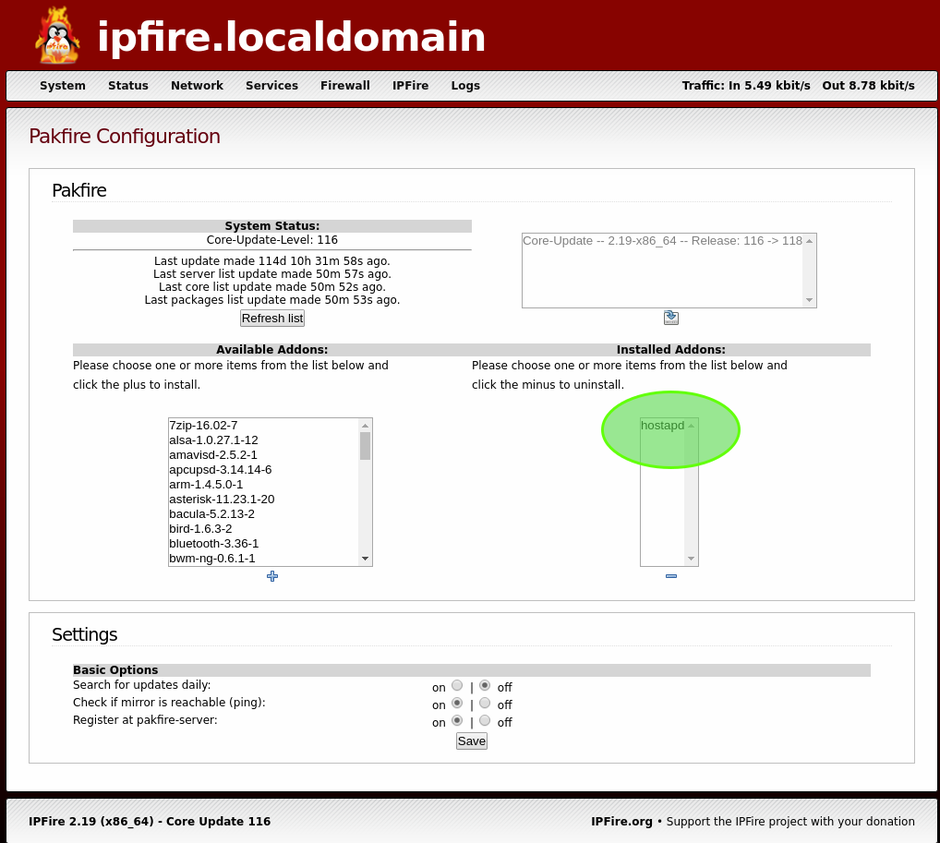 IPFire WiFi (blue interface) configuration instructions