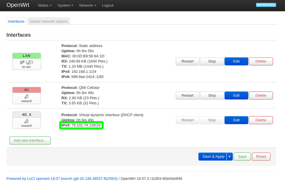 OpenWRT 4G WWAN configuration