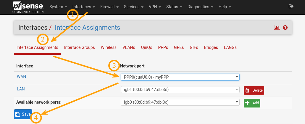 APU3 pfSense LTE 3G modem configuration